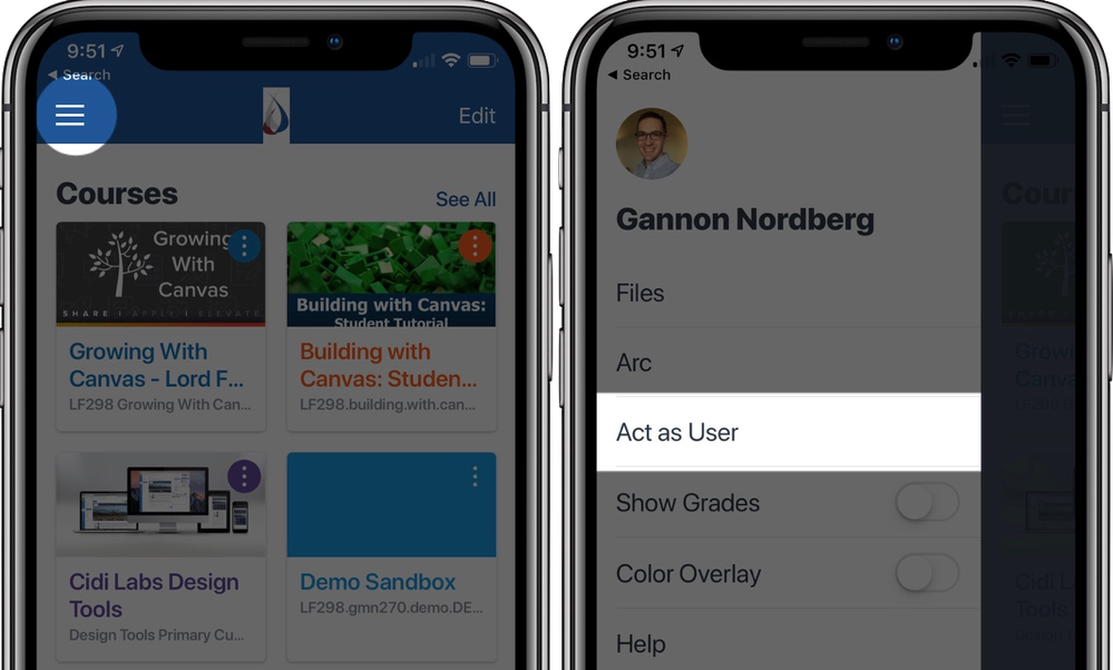 Use Act As User In Canvas Mobile App Instructure Community 270301