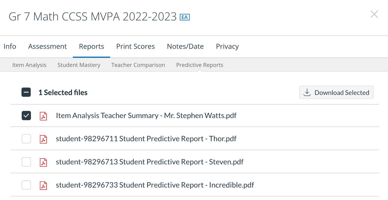 Mastery View Predictive Assessments | Self Service... - Instructure ...