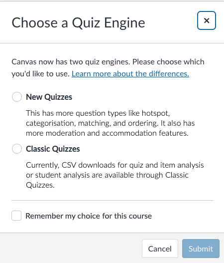 Enhancements and CSV Support for New Quizzes Item ... - Instructure ...