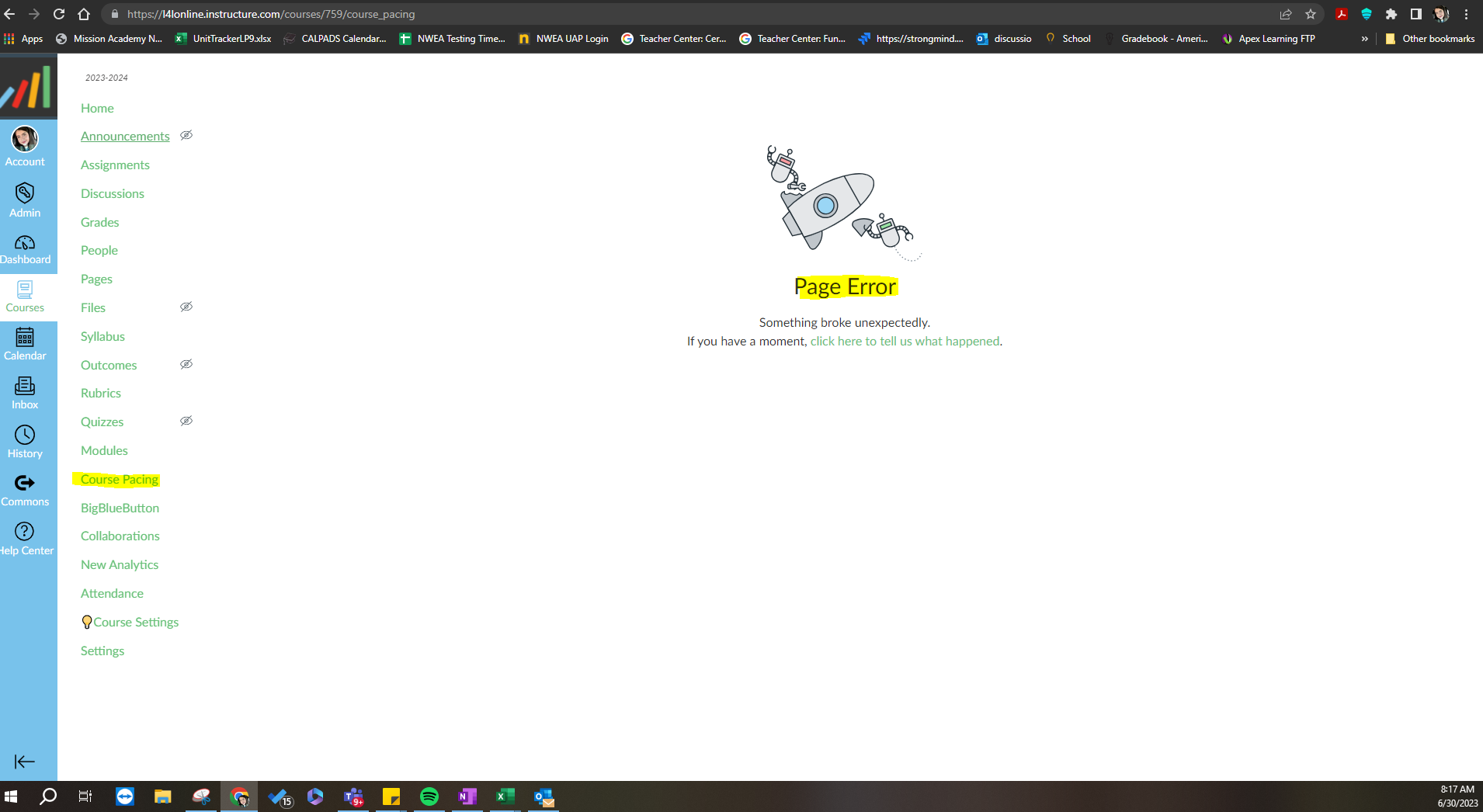 Course Pacing Page Not Rendering Instructure Community 573019